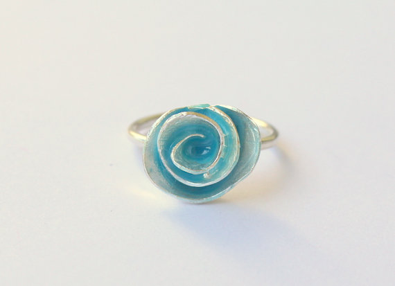 Turquoise Custom Rose Ring Enamel on Luulla
